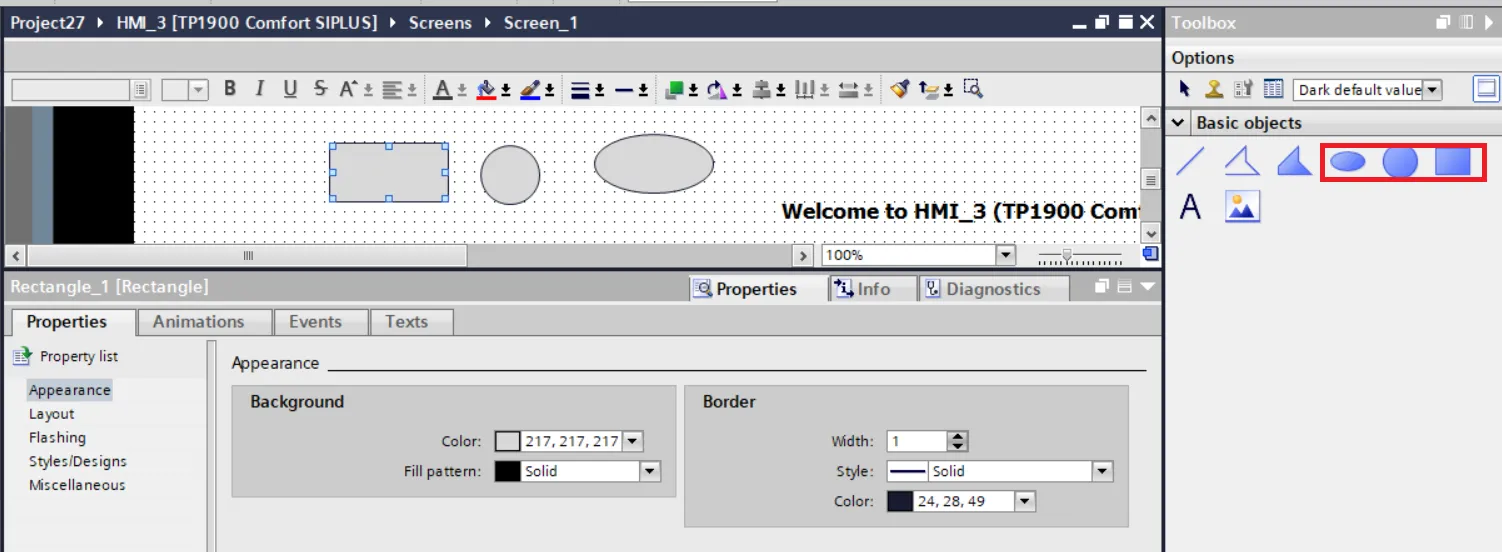 Siemens wincc hmi basic object property and programming in vb script